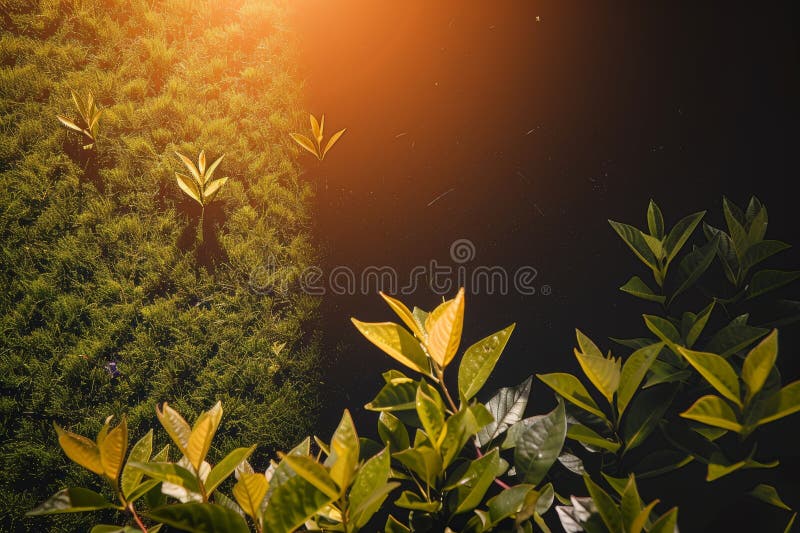 Sun Shining through Tree Leaves. Generative AI Stock Illustration ...