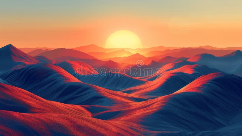 The Suns Rays Stretching Out Across a Golden Landscape Casting Long ...