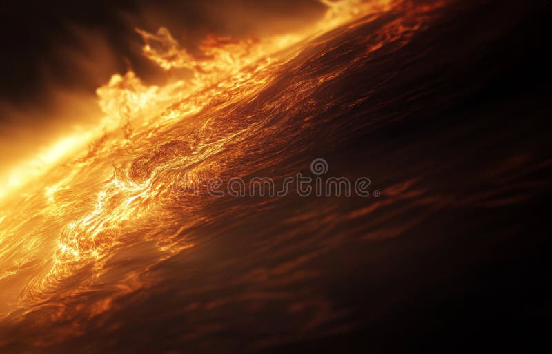 Suns surface with flames stock illustration. Illustration of dark ...