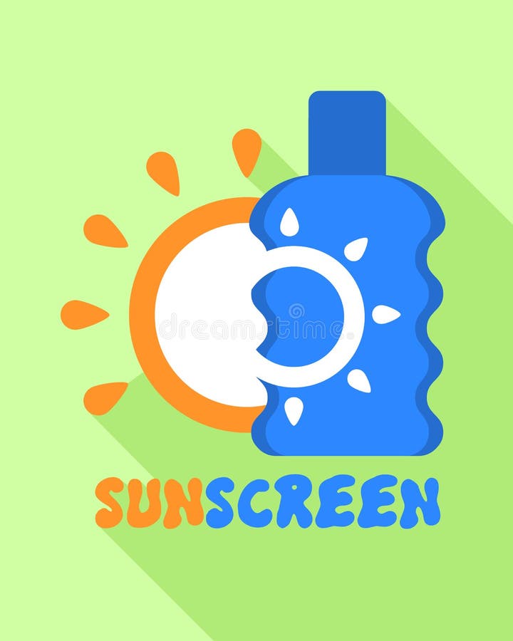 Sunscreen Logo Set, Flat Style Stock Vector - Illustration of badge ...
