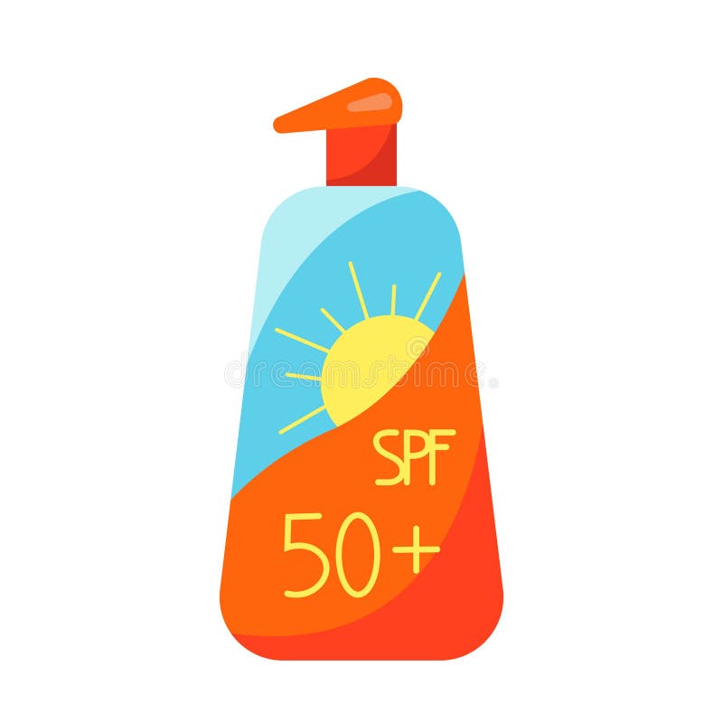 Sunscreen in a Container with a Dispenser, Sunscreen SPF, Vector Object ...