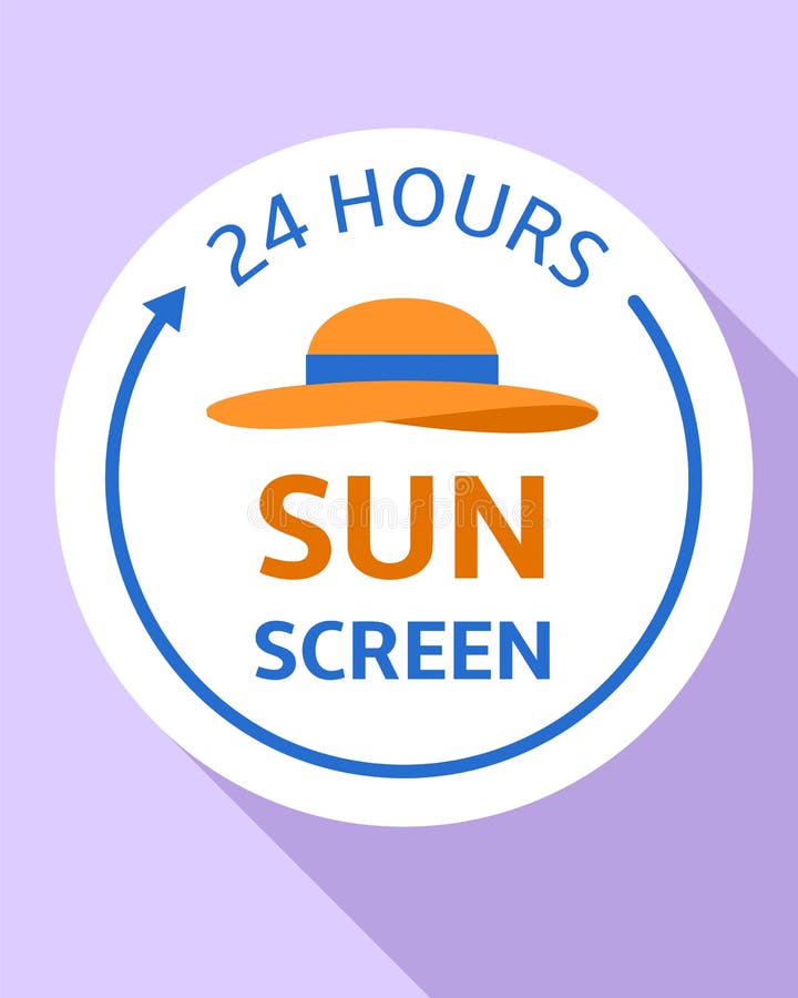 Sunscreen logo, flat style stock vector. Illustration of health - 150233615