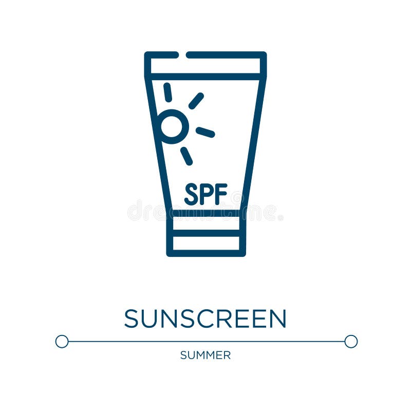Sunscreen Icon. Linear Vector Illustration from Summer Collection ...