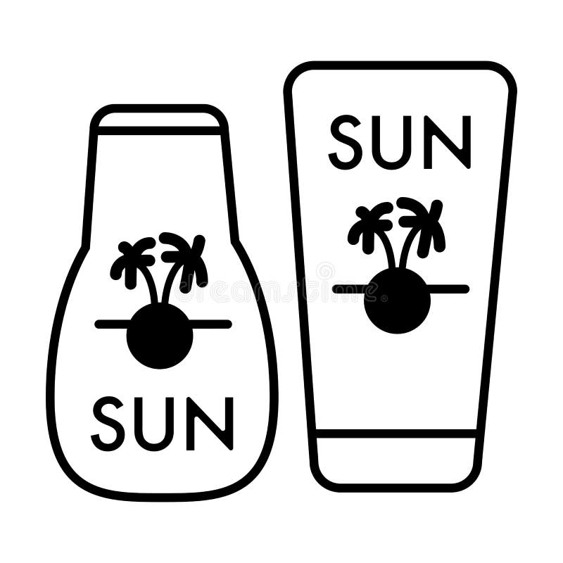 Sunscreen Icon. Outline Vector Illustration of Sunscreen Vector Icon ...