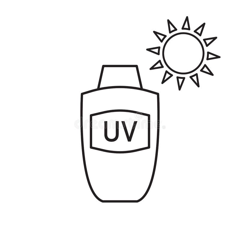 Sunscreen line icon stock illustration. Illustration of logo - 262511762
