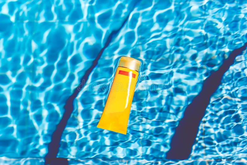 Sunscreen Lotion in Swimming Pool Stock Image - Image of leisure ...