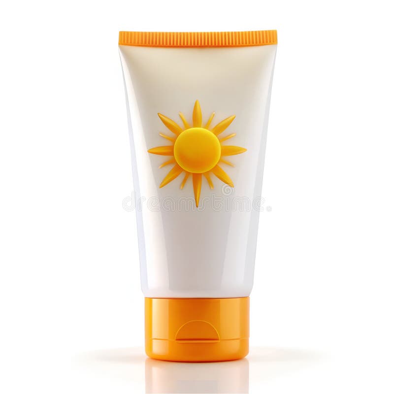 Sunscreen Lotion on White Background Stock Illustration - Illustration ...