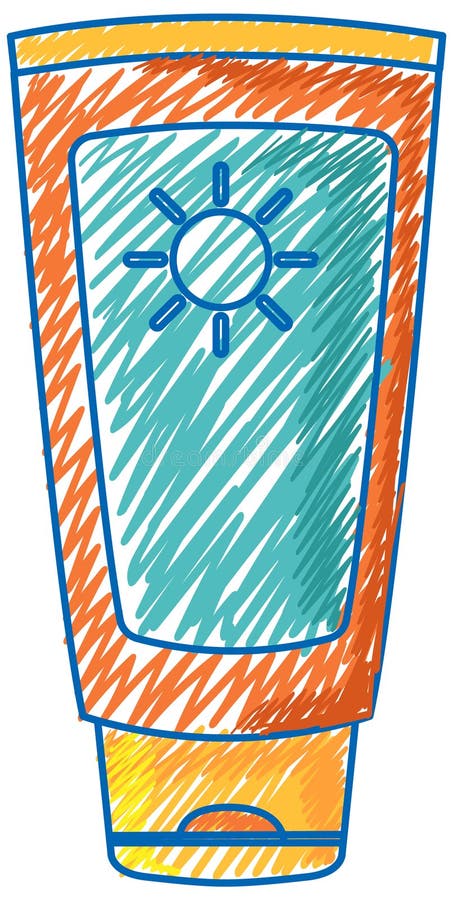Sunscreen in Pencil Colour Sketch Simple Style Stock Vector ...