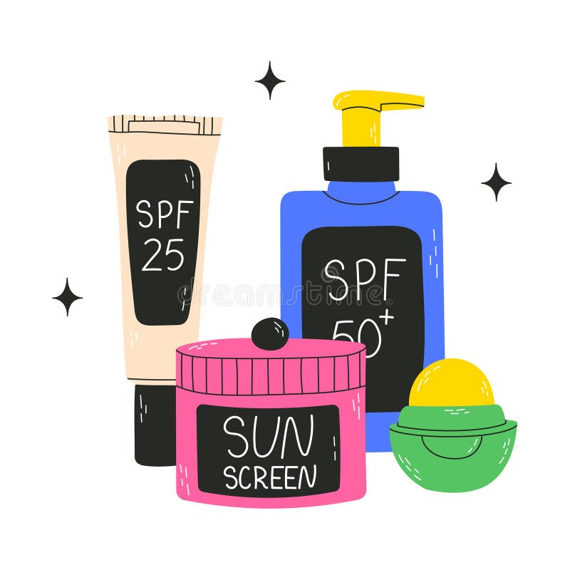 Sunscreen Protection and and UV Rays Blocking. Stock Vector ...