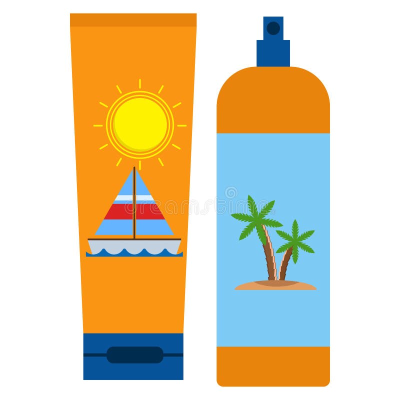 Sunscreen tube icon stock vector. Illustration of orange - 97171679