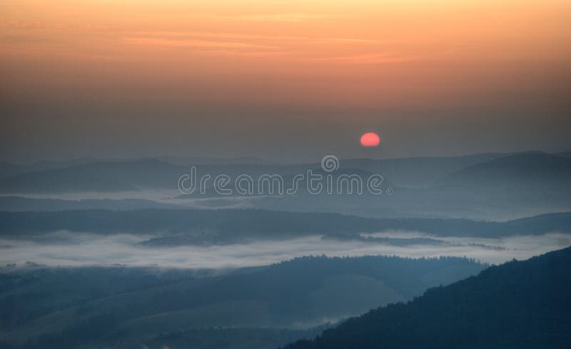 Sunset stock image. Image of haze, nature, mist, horizon - 11055411