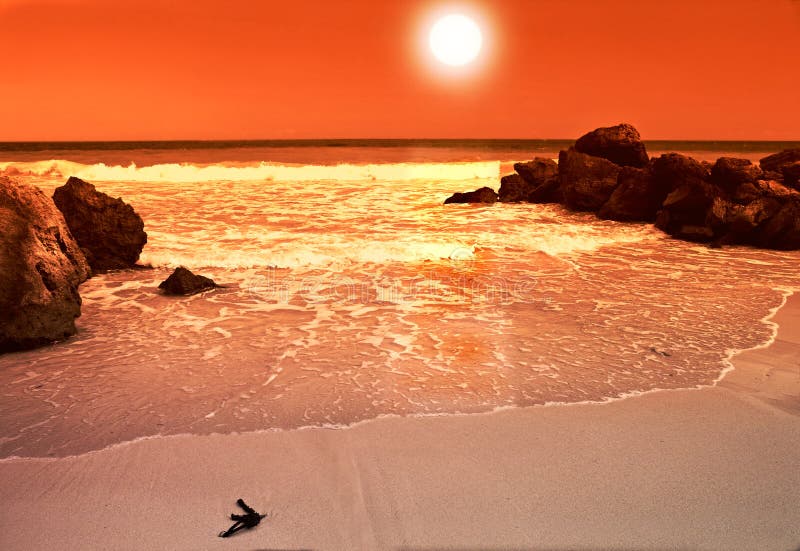 Sunset stock image. Image of background, island, indonesia - 1837589