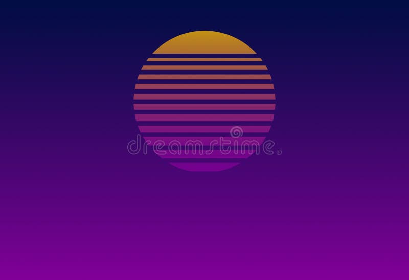 Abstract 80s Retro Sunset Background with Neon Glow Style Stock ...
