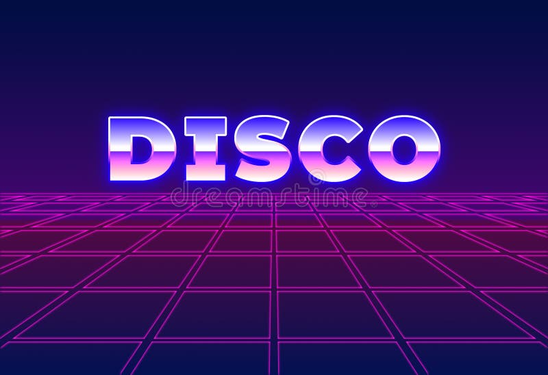 Abstract Background with 80s Disco Word and Gradient Background Stock ...