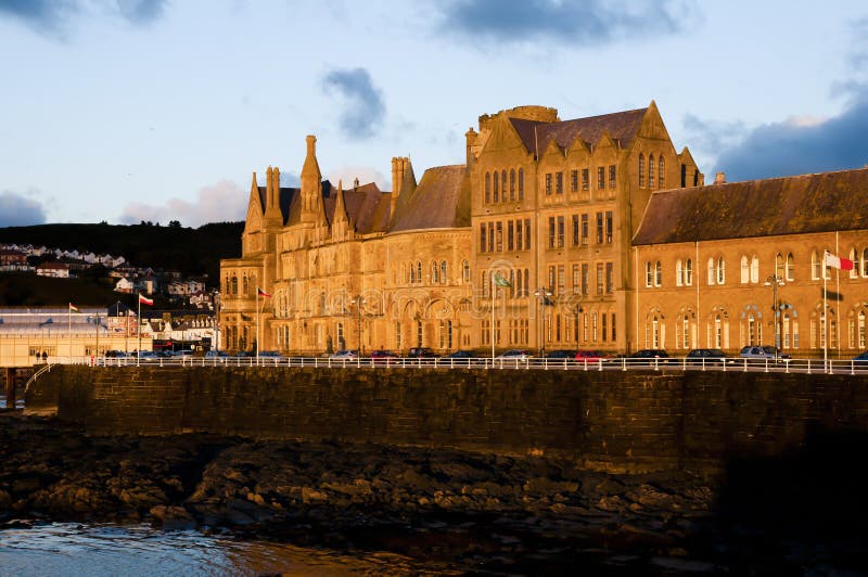 Sunset on Aberystwyth University - Wales Stock Image - Image of europe ...