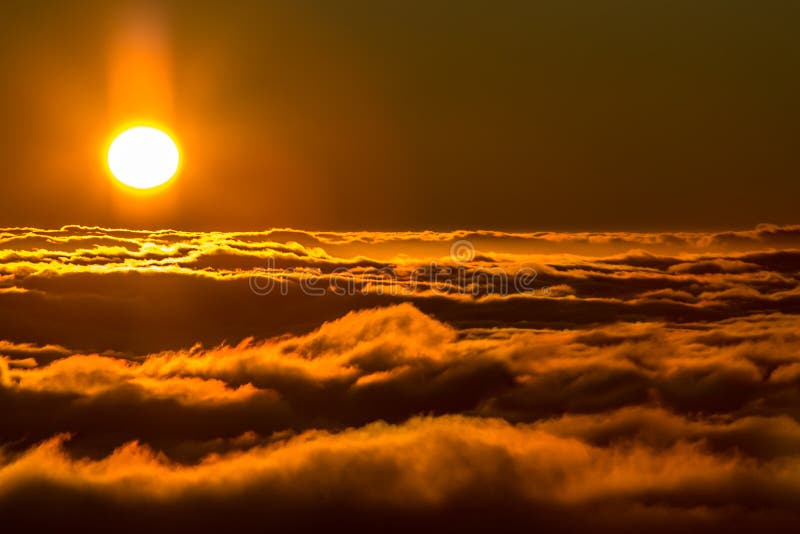 Sunset above the clouds stock image. Image of airborne - 97317171