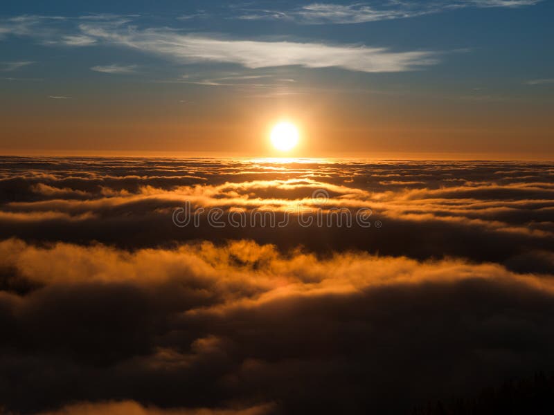 Sunset above clouds stock image. Image of airplane, plane - 47895723
