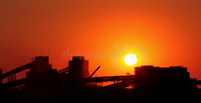 Sunset above factory stock image. Image of city, commercial - 380307