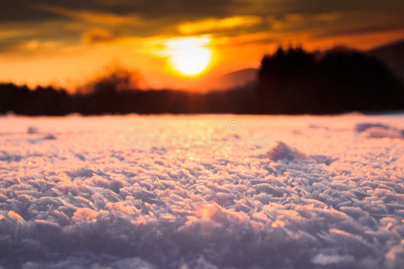 Sunset Above a Snowy Bottom Stock Photo - Image of germany, amazing ...
