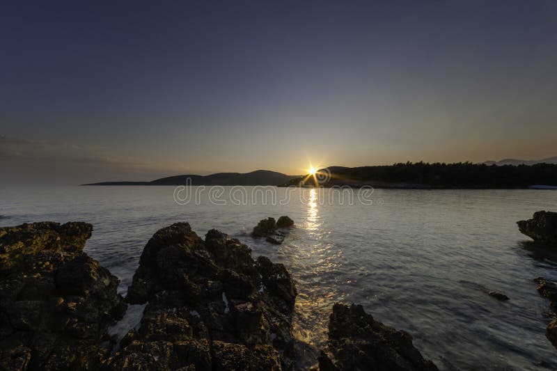 Sunset at the Adriatic Coast Stock Image - Image of rocks, montenegro ...