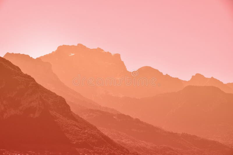 Sunset Aerial Perspective Mountain Landscape Stock Image - Image of ...