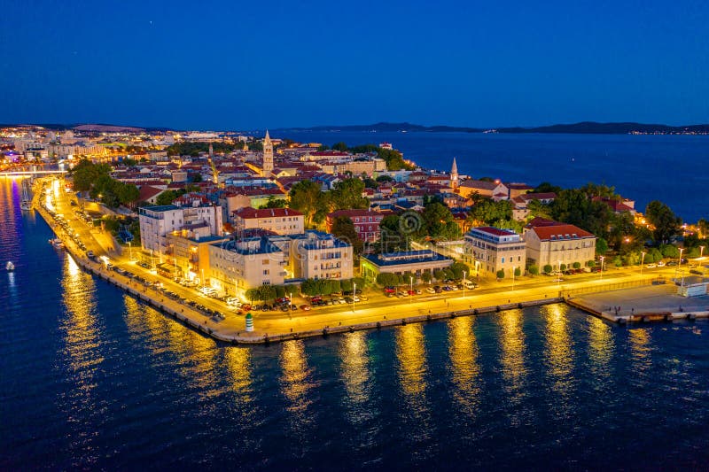 Sunset Aerial View of Croatian Town Zadar Stock Photo - Image of ...