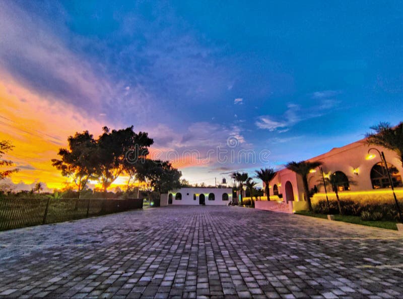 Sunset in the afternoon stock image. Image of beautiful - 262036107