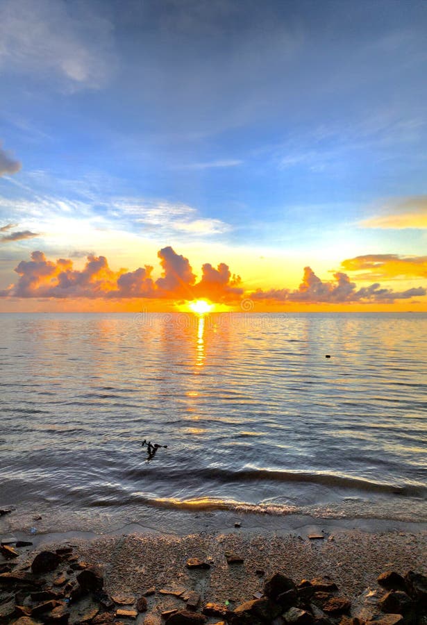 Sunset stock photo. Image of afternoon, beautiful, beach - 222551352