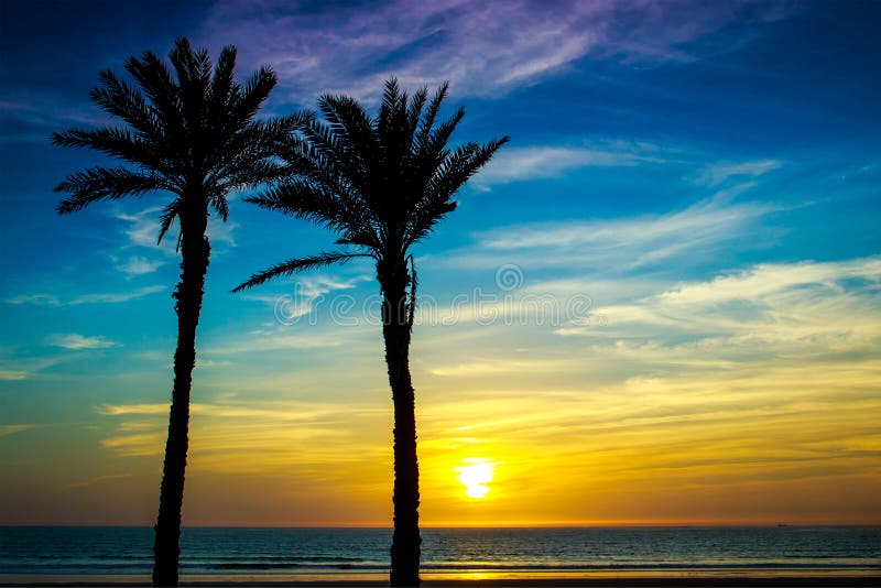 Sunset in Agadir, Morocco stock image. Image of scenery - 48523697