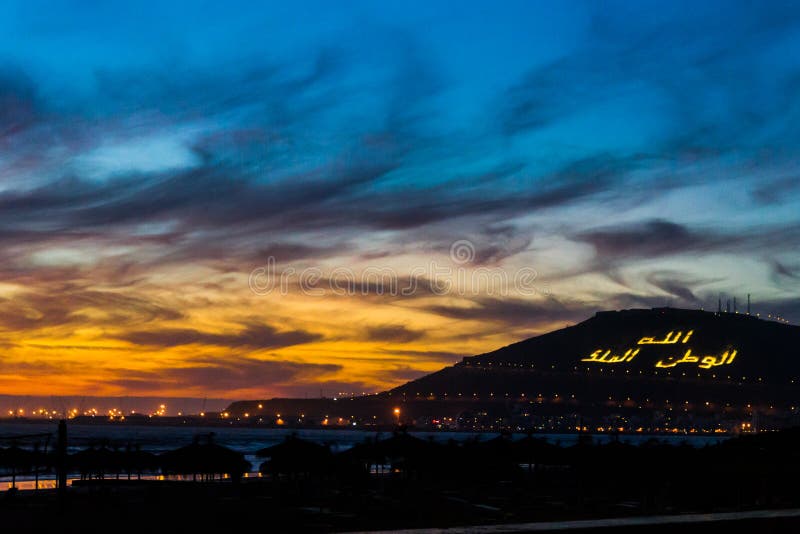 Sunset in Agadir stock image. Image of agadir, hills - 77253247