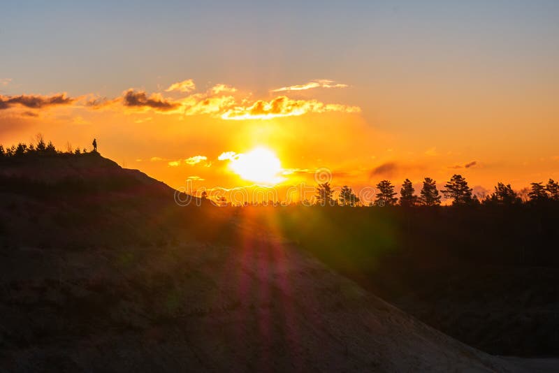 Sunset Against the Backdrop of Tree Tops Stock Image - Image of design ...