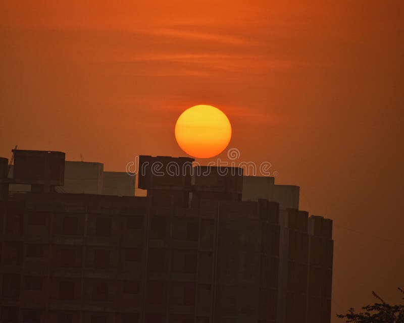 Sunset at Ahmedabad stock photo. Image of afterglow - 199031054