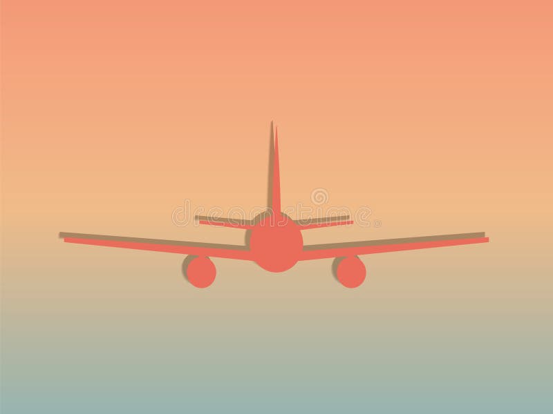 Sunset with airplane stock illustration. Illustration of boing - 1658464