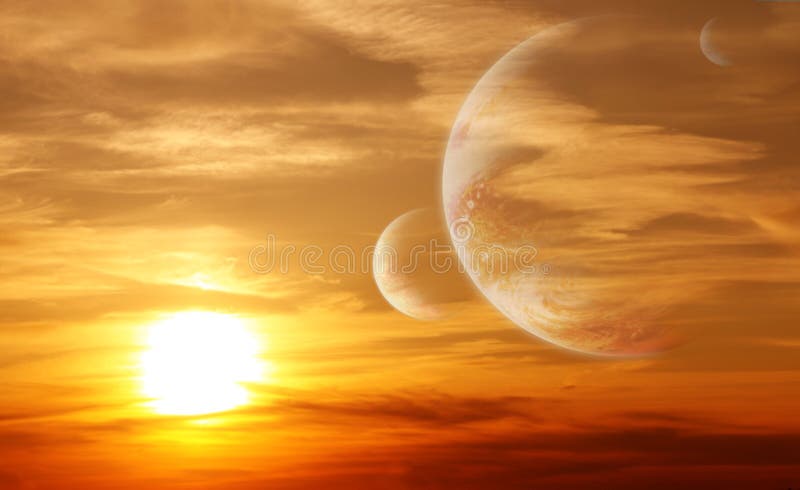 Two suns sunrise stock photo. Image of dark, science - 20175816