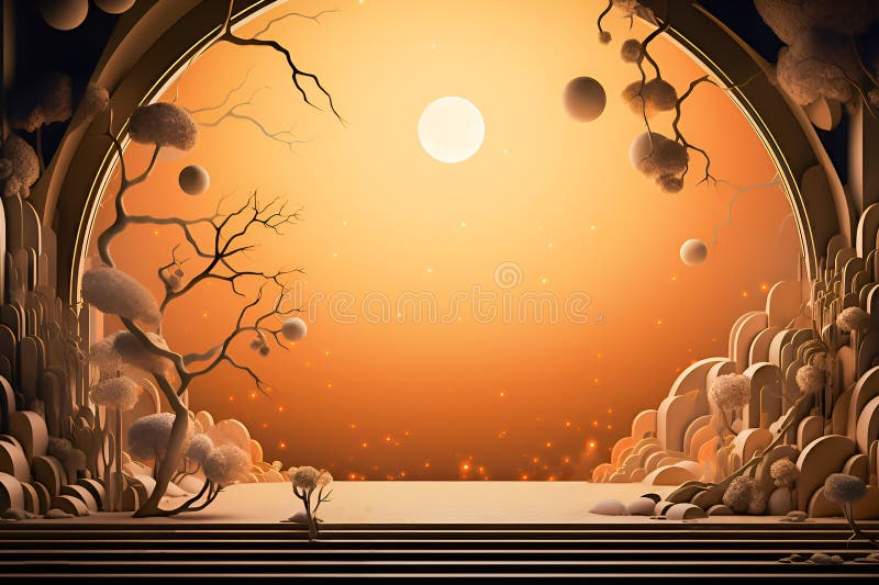 Sunset on Alien Planet with, Futuristic World Stock Photo - Image of ...