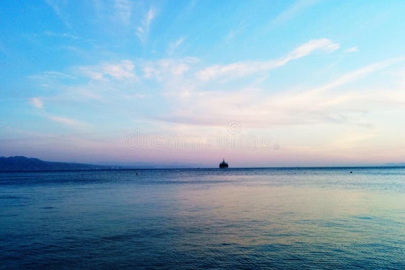 Sunset stock image. Image of sunset, ships, alone - 70777147