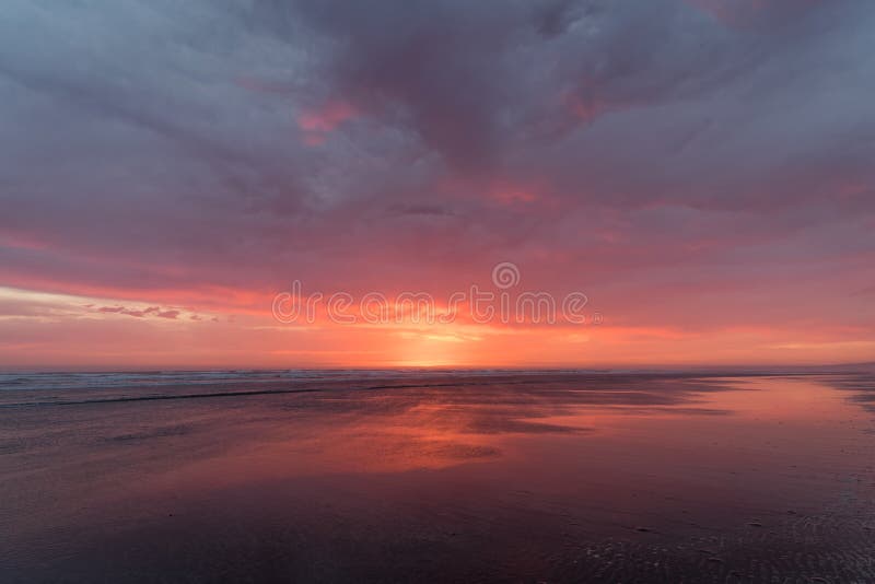 Sunset at Moclips Washington State Stock Photo - Image of orange ...