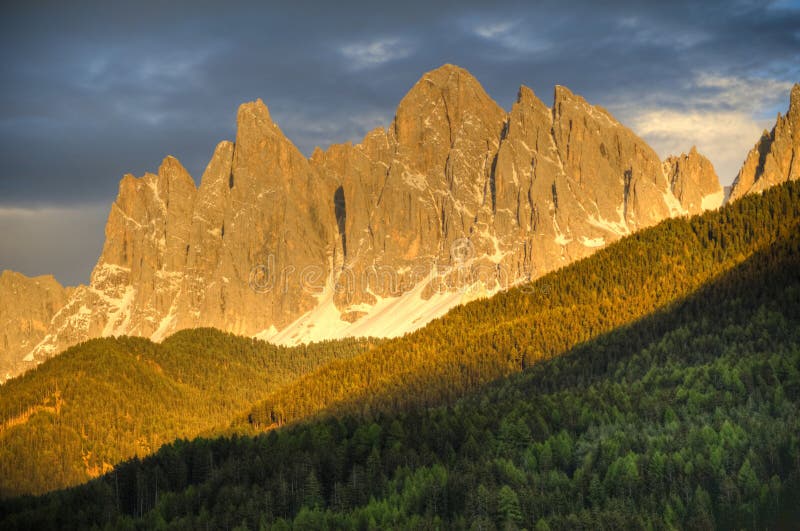 Sunset Alpenglow on Mountains Stock Photo - Image of outdoors, tourism ...