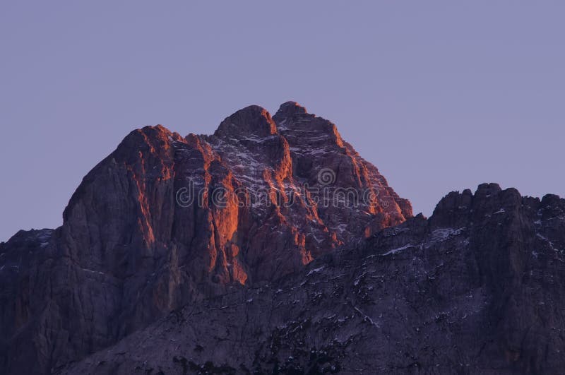 Sunset in Alps stock image. Image of rocky, julian, tranquility - 29553685