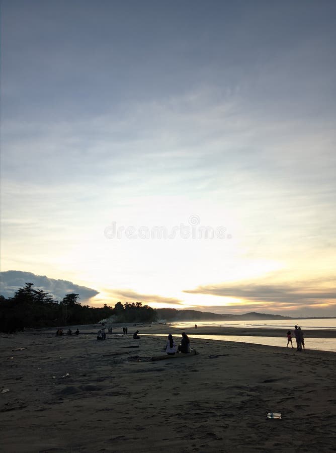Sunset at Amban Beach, Manokwari - West Papua Province. Amban Beach is ...