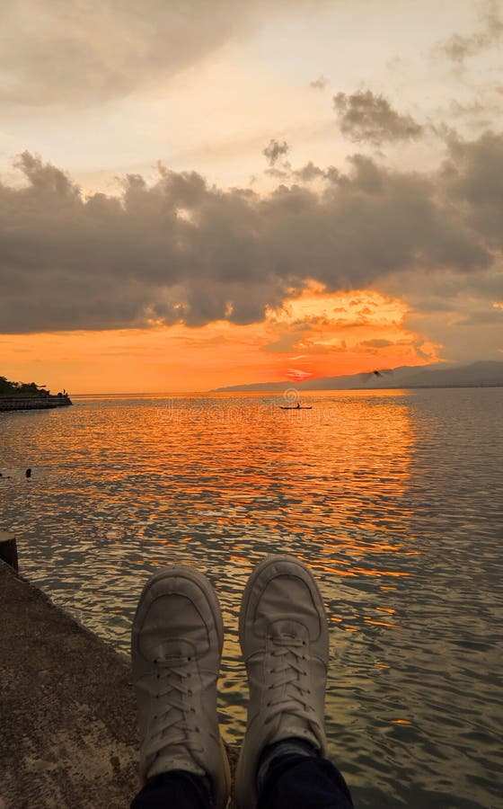 Sunset in Ambon City of Indonesia Maluku Stock Photo - Image of coast ...