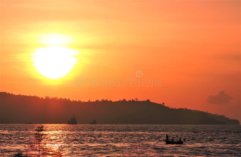 Sunset at Anjung Senja,Kota Kinabalu,Sabah. Stock Image - Image of ...