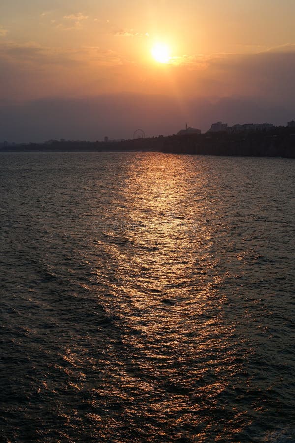 Sunset in Antalya, Turkey. stock image. Image of horizon - 189125225