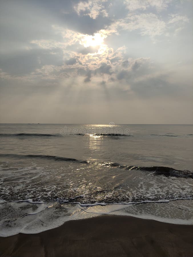 Sunset in anyer beach stock photo. Image of sunset, blue - 221881364