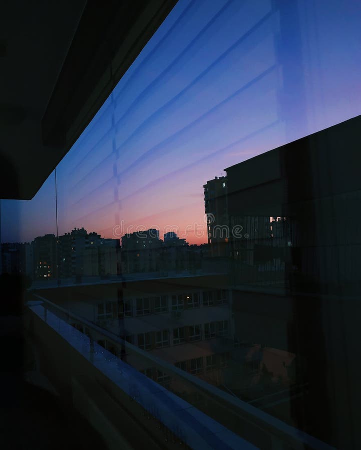 Sunset in the apartment stock image. Image of processed - 137636899