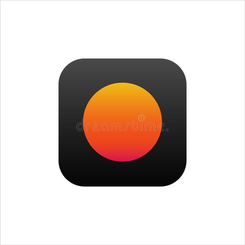 Sunset App Icon for Mobile Phone. Icon of Sun with Gradient Effect ...