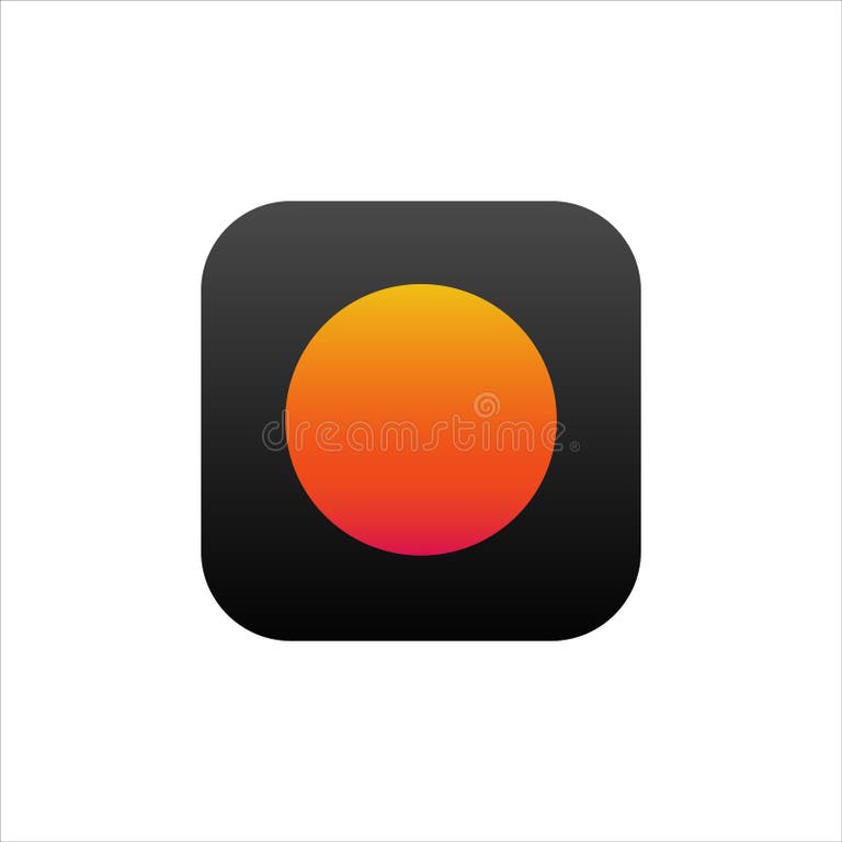 Sunset App Icon for Mobile Phone. Icon of Sun with Gradient Effect ...
