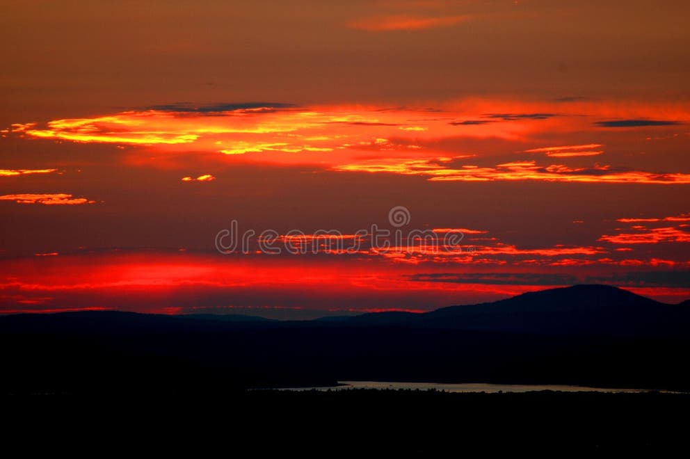 Sunset at Arcadia National PArk Stock Image - Image of cadilac, orange ...