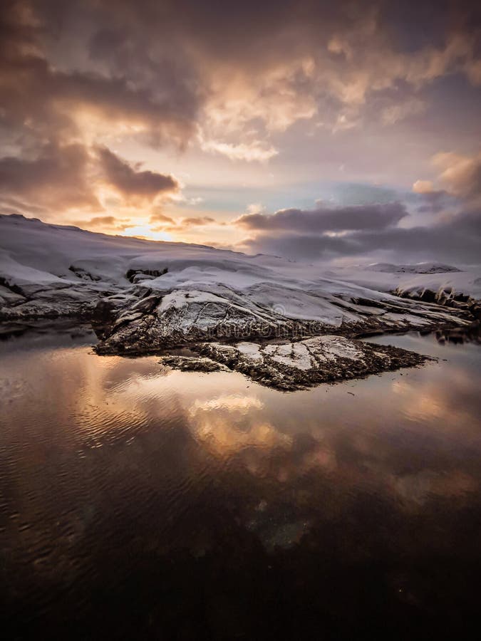 Sunset in the Arctic stock photo. Image of season, arctic - 19673502