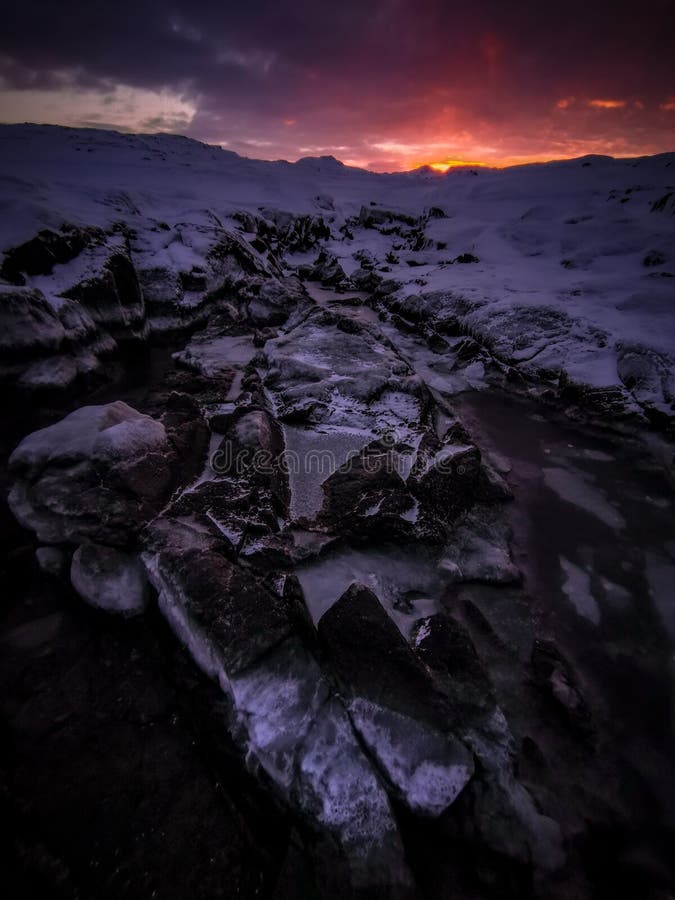 Sunset in the Arctic stock photo. Image of season, arctic - 19673502